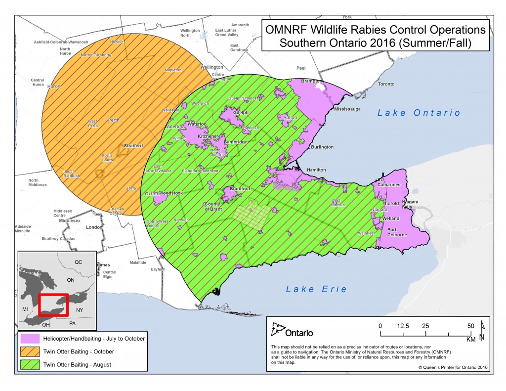 OMNRF Planned Fall Rabies Baiting Zones for Southern and Eastern ...