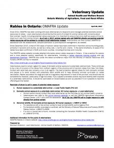 Rabies in Ontario: OMAFRA Update - Ontario Animal Health Network