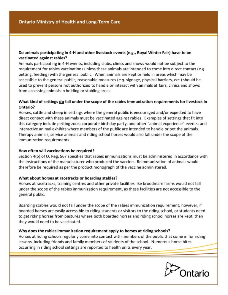 Ontario’s Rabies Immunization Requirements for Animals - Frequently ...