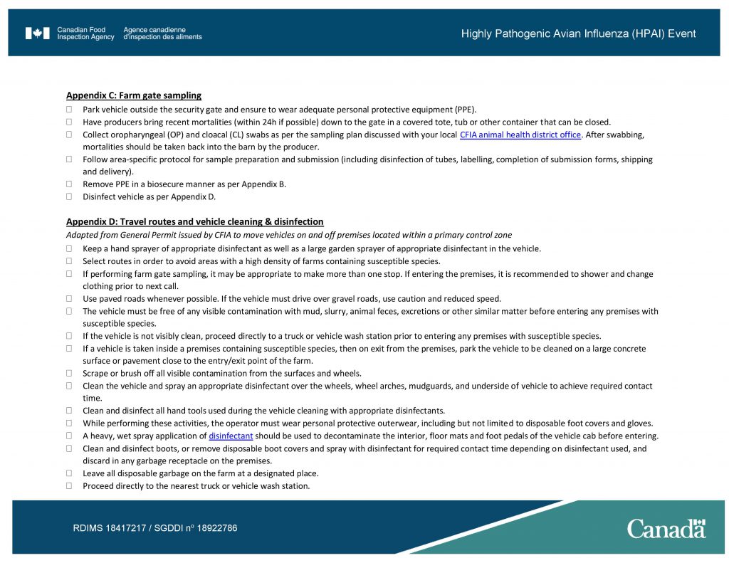 Highly Pathogenic Avian Influenza (HPAI) Event: Information for private ...