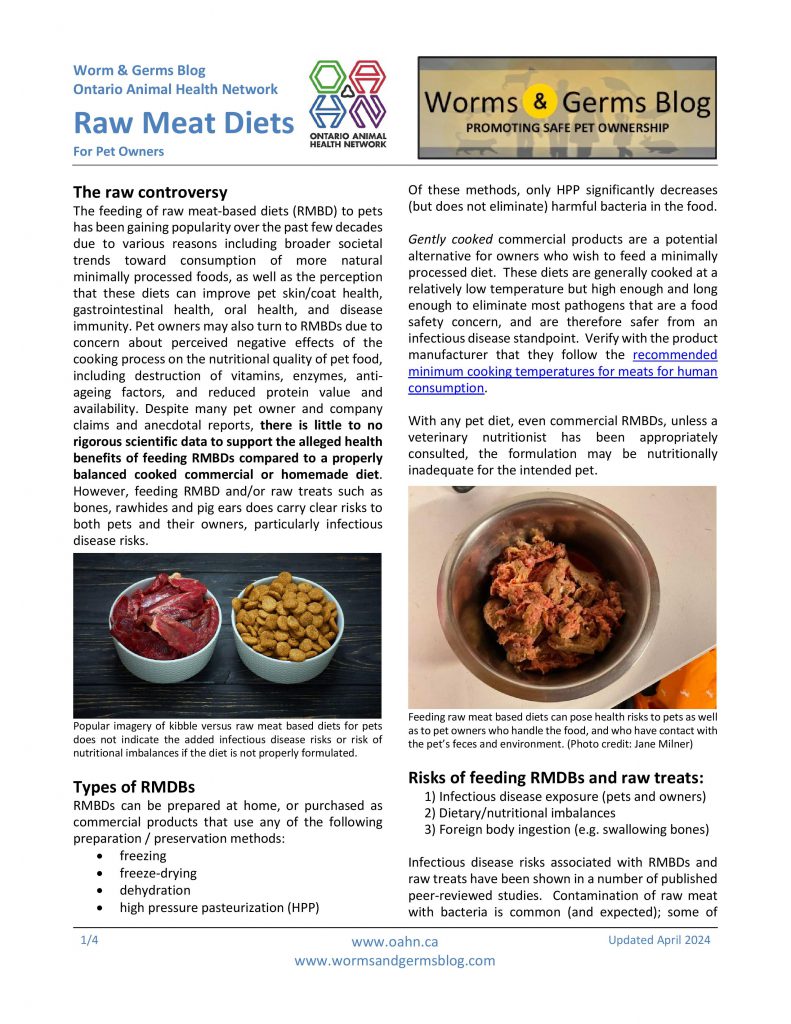 Infosheet: Raw Meat Diets for Pet Owners - Ontario Animal Health Network
